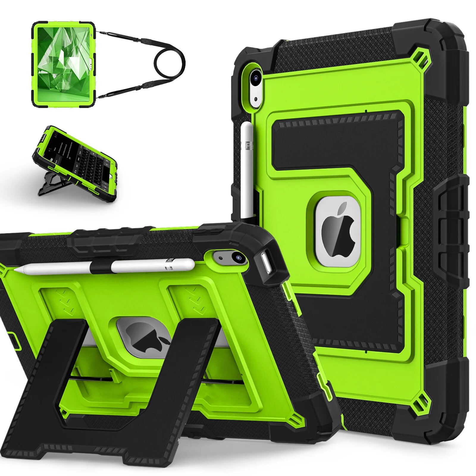Защитный чехол Fraternize для iPad Mini6 Mini7 Зеленый, IPad Mini6 mini7 , Black green