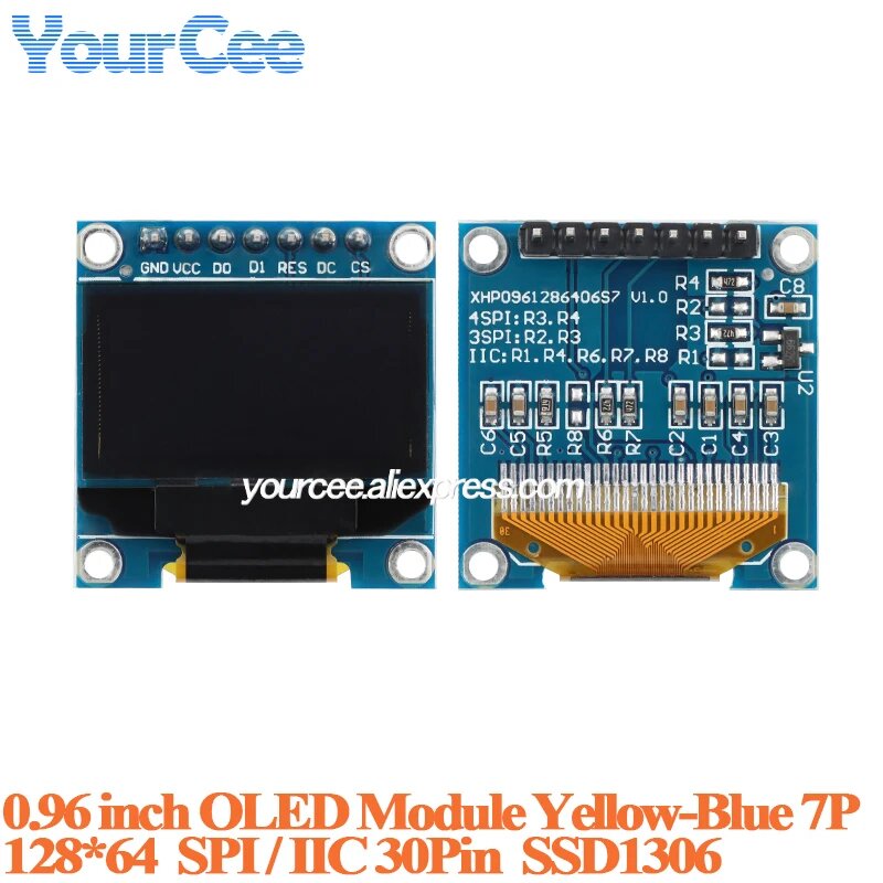 OLED дисплей модуль 0,96 дюйма сине-белый SSD1306