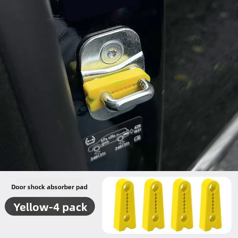 Комплект из 4 шт. силиконовых демпферов для дверных замков автомобиля, Yellow 4 pieces