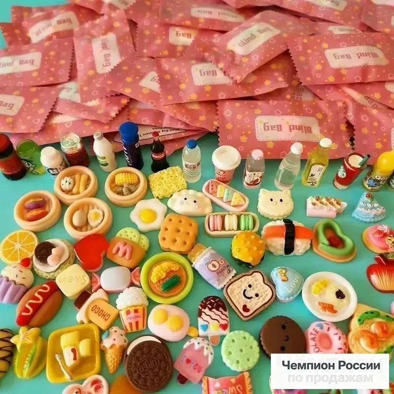100 штук миниатюрных предметов, мини-еда