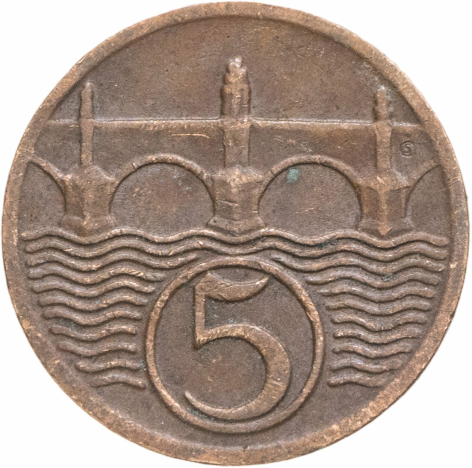 Чехословакия 5 геллеров haleru 1929, Бронза, в сохранности XF