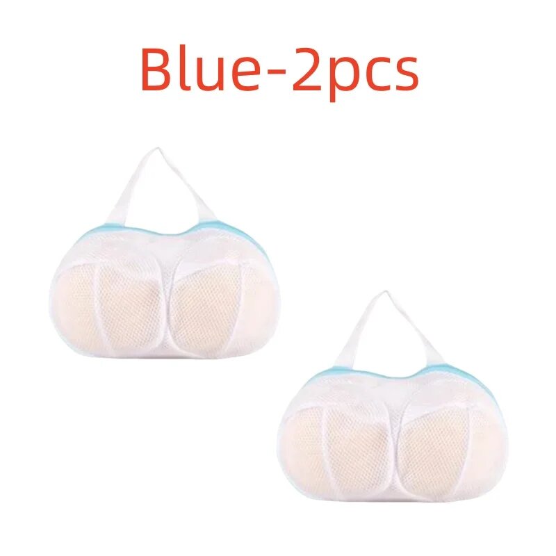 Сетчатый чехол для стирки бюстгальтеров Blue-2pcs