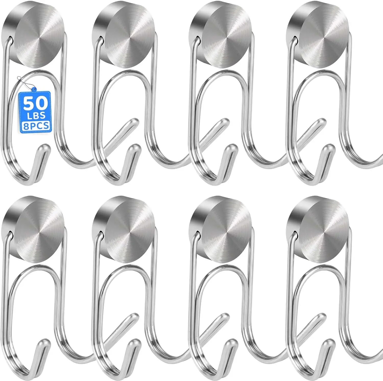 Магнитные крючки из нержавеющей стали, 8 PCS