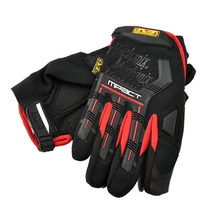 Тактические перчатки из полиэстера для велоспорта Черный, L, Red gloves