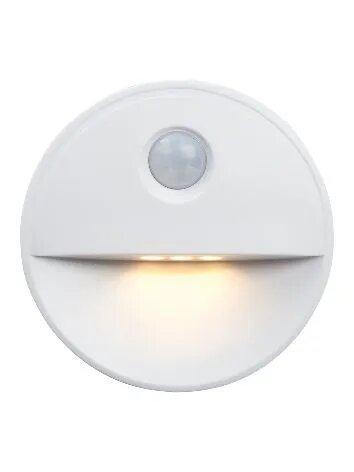 Светильник с датчиком движения 2LED 0,5W (3хААА в комплект не входят) 3м , IP20, 72*72*25mm, круг, белый, FN1221 Feron 41882