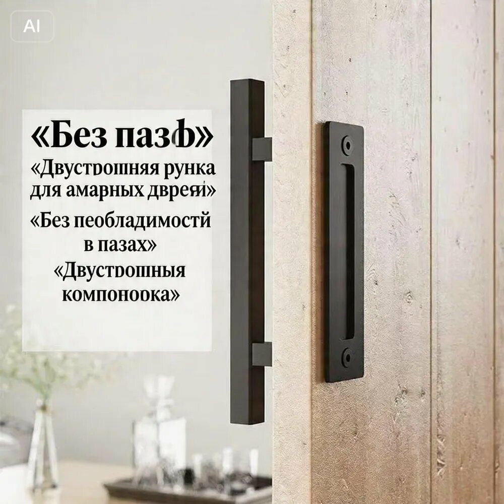Квадратная ручка для амбарной двери прочная металлическая фурнитура