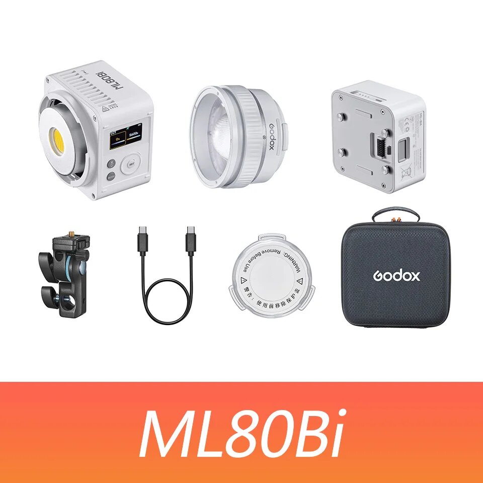 Godox ML80Bi/150Bi Двухцветной светодиодный видеосвет 80Вт/150Вт с функциями NFC/DMX Регулируемый прожектор для фотографии/видеосъемки