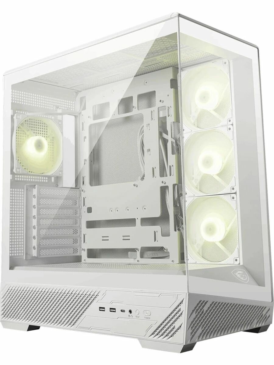 Корпус MSI MAG Pano 130R PZ белый без БП ATX 6x120mm 2x140mm 2xUSB3.0 audio AD bott PSU