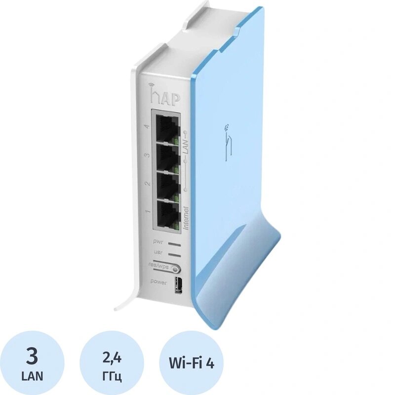Маршрутизатор Wi-fi MikroTik RouterBOARD hAP lite, N300, USB, PoE, RB941-2nD-TC