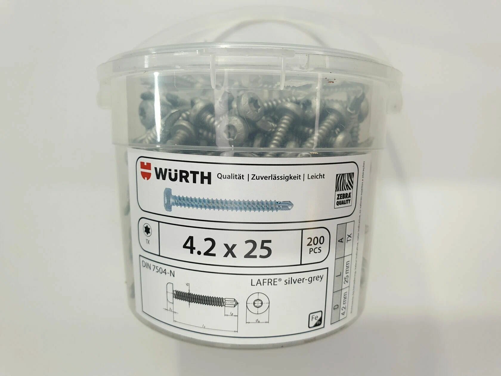 Саморез по металлу DIN 7504-N 4.2x25 Lafre Silver-grey (200 pcs) WURTH, Германия