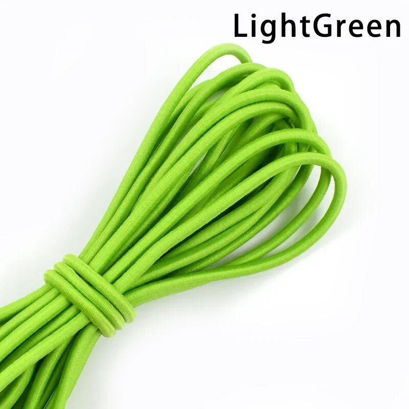 Meetee Эластичные шнуры 4 мм Зеленый, LightGreen, 5Meters(1Roll)