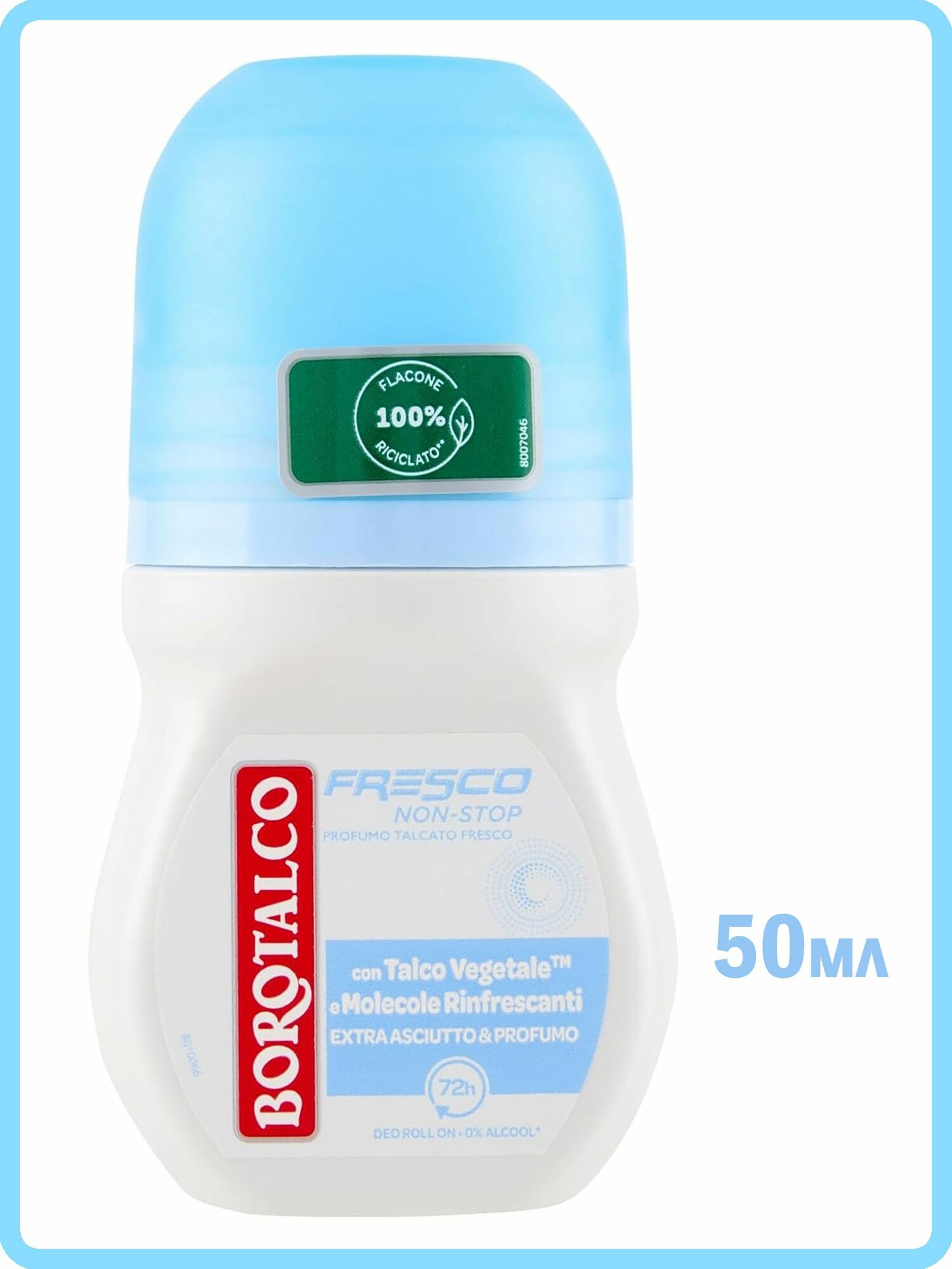 Borotalco, Fresco Non-Stop, Шариковый Антиперспирант, Естественная свежесть, 50мл
