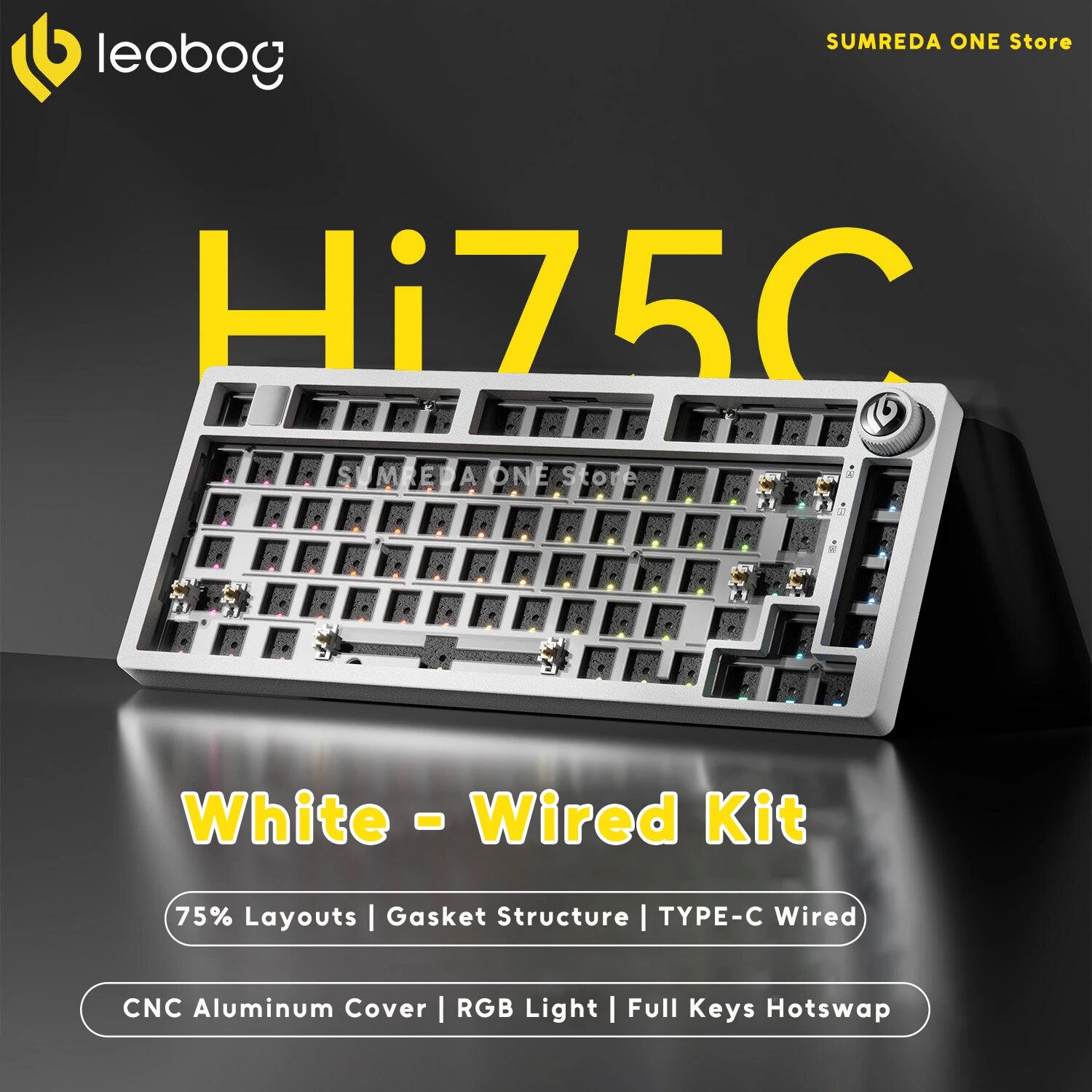 LEOBOG Hi75C White Wired RGB Механическая Клавиатура