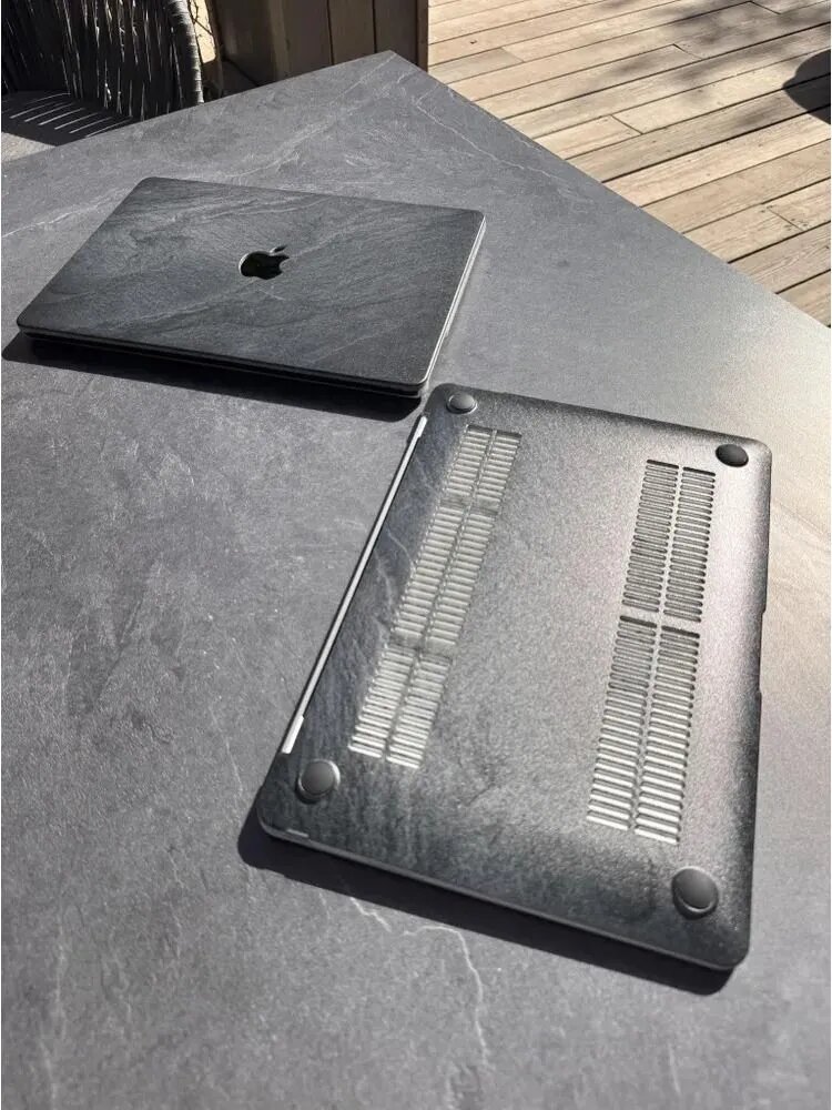 Чехол для MacBook Pro 15 2016-2019 год черный текстура мрамора модель A1707 A1990