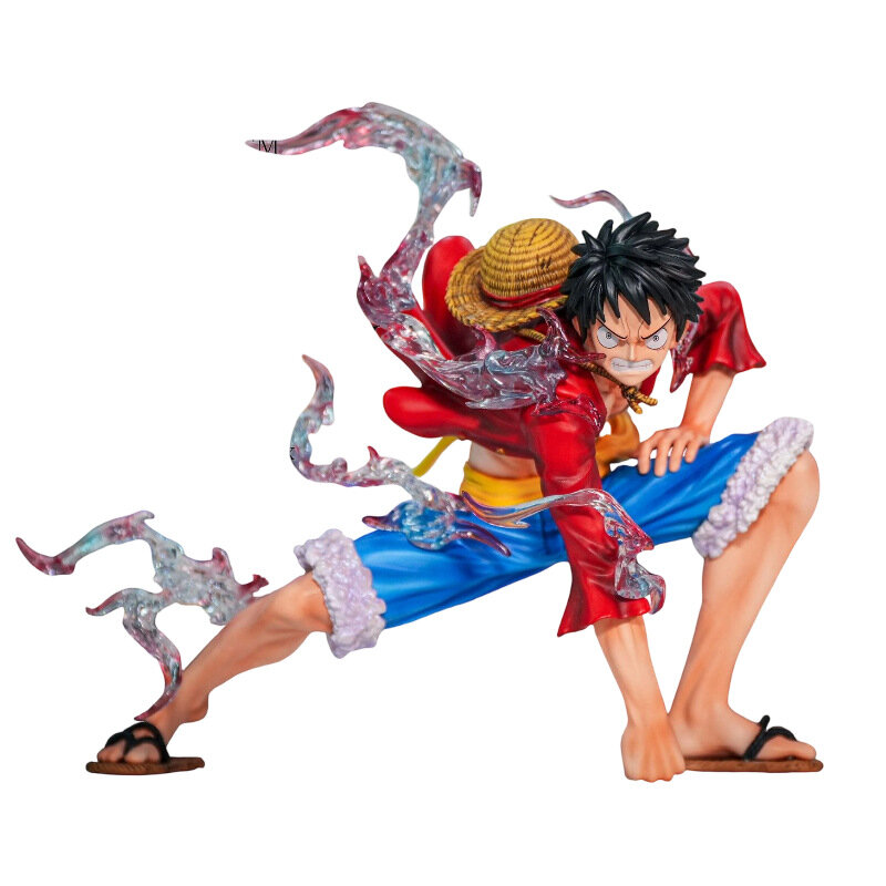 Коллекционная фигурка One Piece Монки Д. Луффи, в боевой позе на полупрозрачной подставке, ПВХ, в заводской коробке
