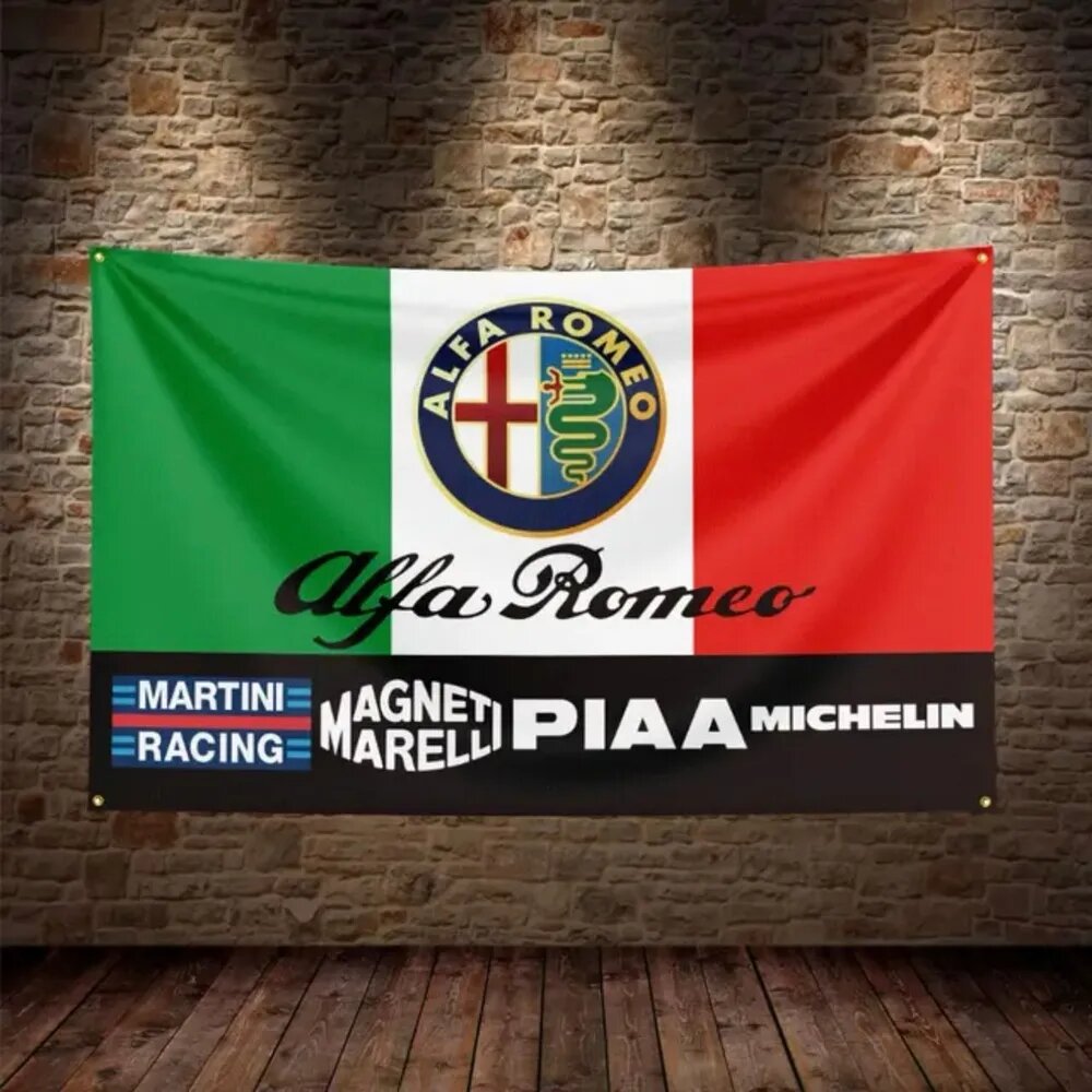 Флаг плакат баннер Alfa Romeo Альфа Ромео