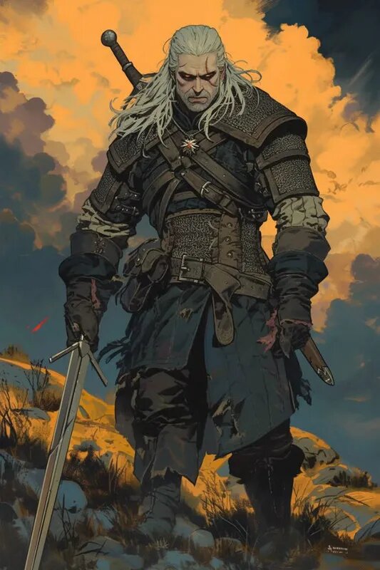 Вышивка крестом, наборы для вышивания крестиком, канва /The Witcher /40x50 см, 14CT(без рамки)