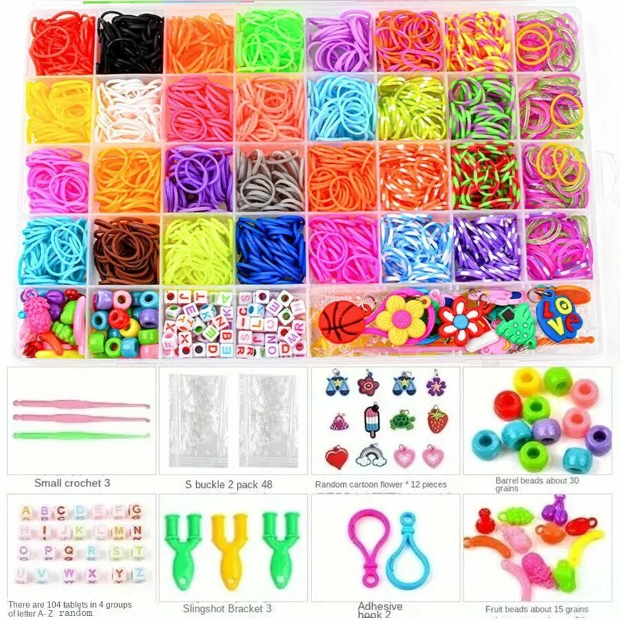 4300 шт. + 32 цвета ярких резинок Loom Bands наборы для изготовления уникальных браслетов, браслетов-колец и поделок