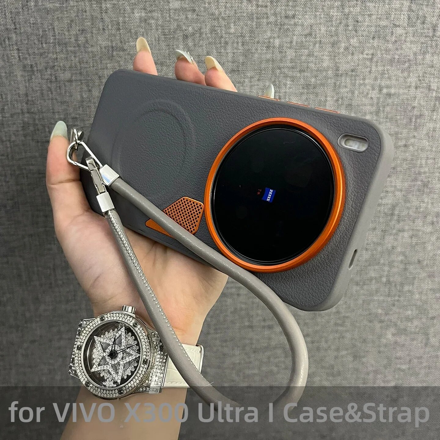 Элитный роскошный чехол из гладкой искусственной кожи с магнитной vivo X200 Ultra, Серый, Grey