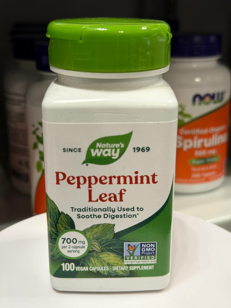 Nature's Way Peppermint Leaf - Лист перечной мяты для пищеварительной системы и свежего дыхания 100 капсул