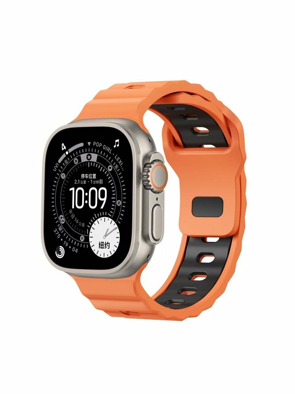 Двухцветные силиконовые ремешки для Apple Watch Ultra 49mm，iWatch Series 11 10 9 8 7 SE 44/45/46mm