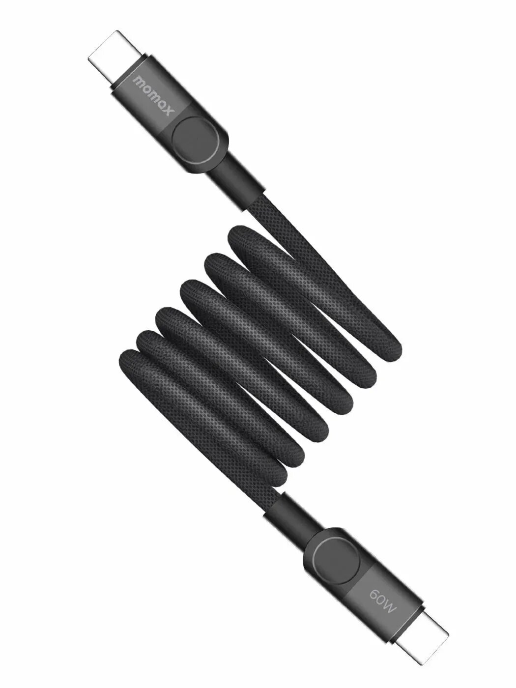 Кабель для быстрой зарядки телефона магнитный Momax, USB-C, 60W, 1м, черный