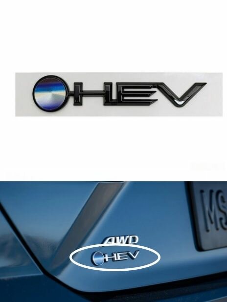 Эмблема HEV Toyota 75440-47030, глянцевый черный цвет, ABS-пластик, шильдик Hybrid для крышки багажника