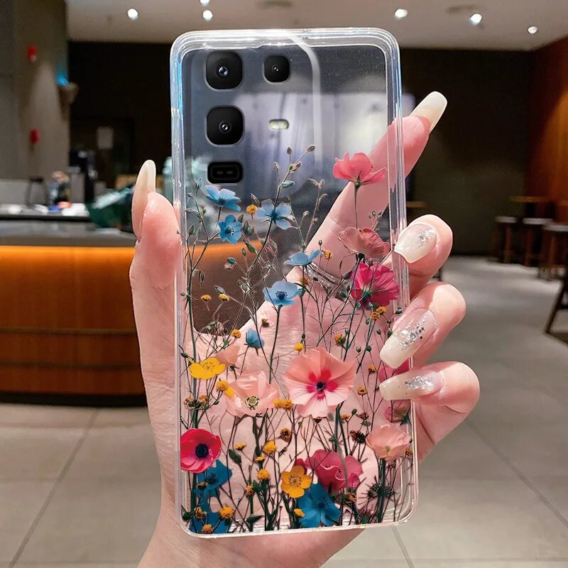 Чехол для Infinix Note 50 Pro 4G, цветочный, TPU-TPU338