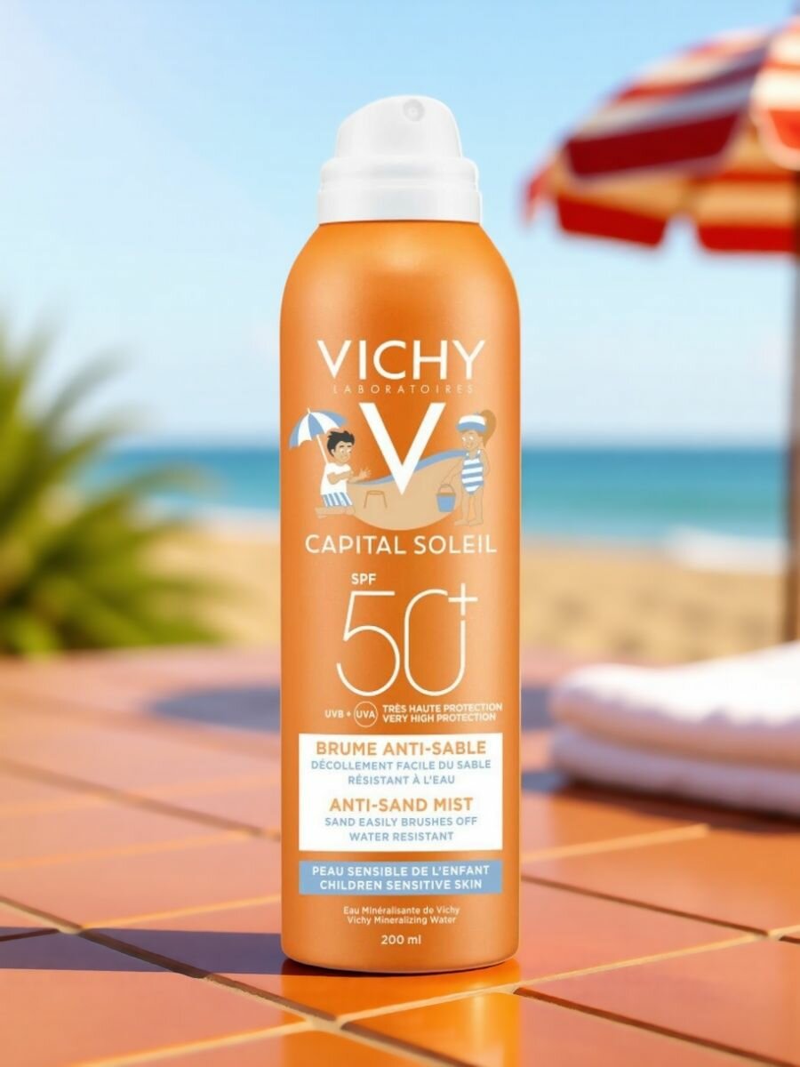 CAPITAL SOLEIL Детский спрей-вуаль антипесок SPF 50+, 200 мл
