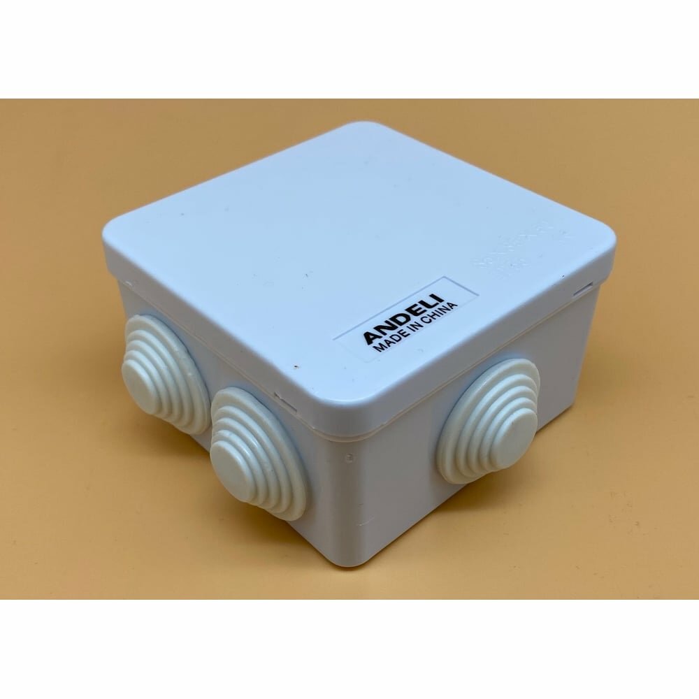 Распаячная коробка с крышкой ANDELI 85x85x50 на 7 входов (с сальниками) IP55 ADL18-600 — фото 1