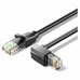 Патч-корд VENTION прямой UTP cat.6, RJ45/RJ45 угол 90гр. вверх - 1м. Черный IBVBF