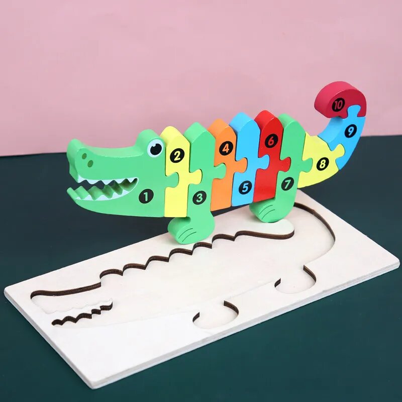 Деревянный 3D пазл для детей 4-6 лет
