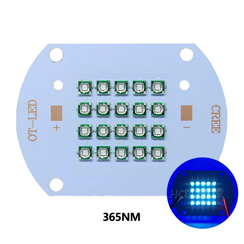 HotRed 50W UV 395nm 365nm led лампа для отверждения клея 365-370nm Led