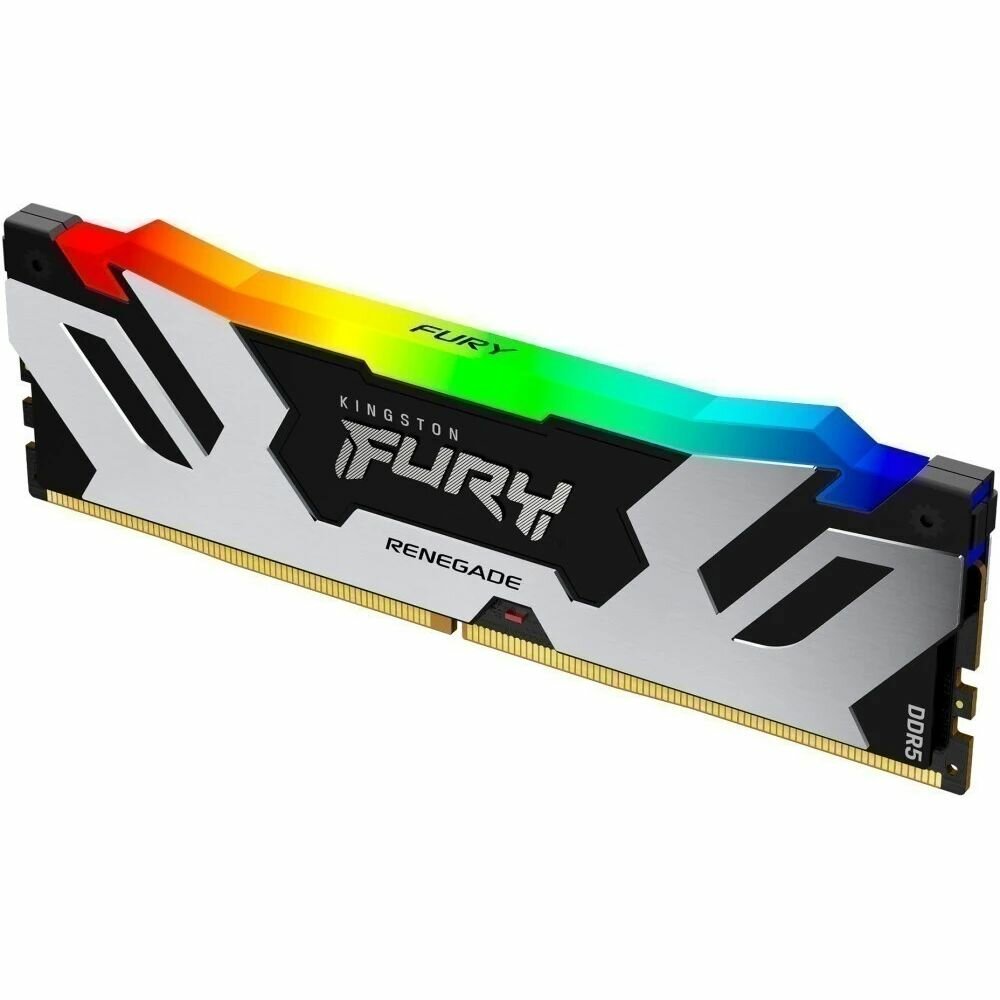 Оперативная память Kingston Fury Renegade, DDR5, 16Gb (1x16Gb), 8000MHz, CL38, DIMM, с радиаторами, RGB, серебристый/черный