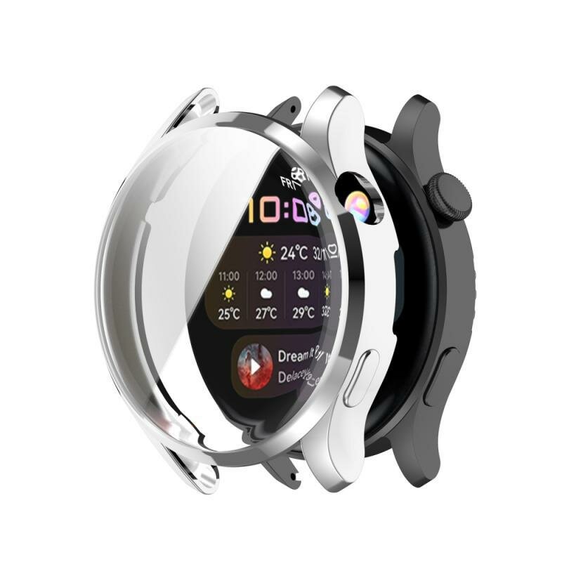 Серебристый чехол из ТПУ для Huawei Watch 3 с полным покрытием и защитой от царапин