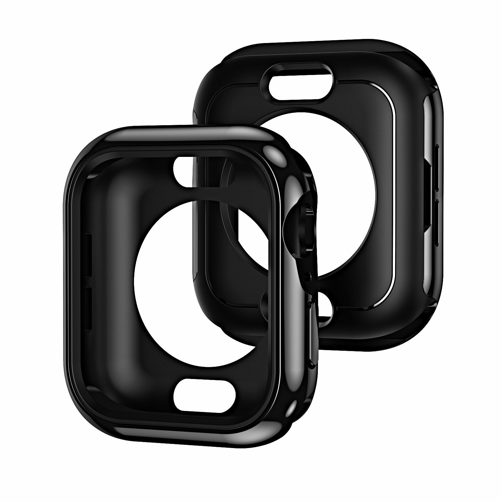 Премиум электрохромированная двойная защитная крышка для Apple Watch 40мм - Черный