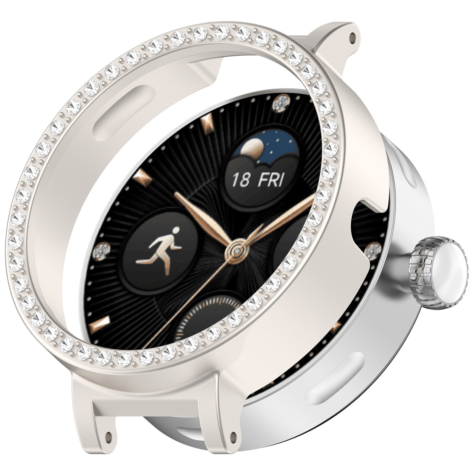 Матовая звездная защитная крышка для часов SAGA Watch 2 с однорядным стразовым открытым узором - изысканный чехол для