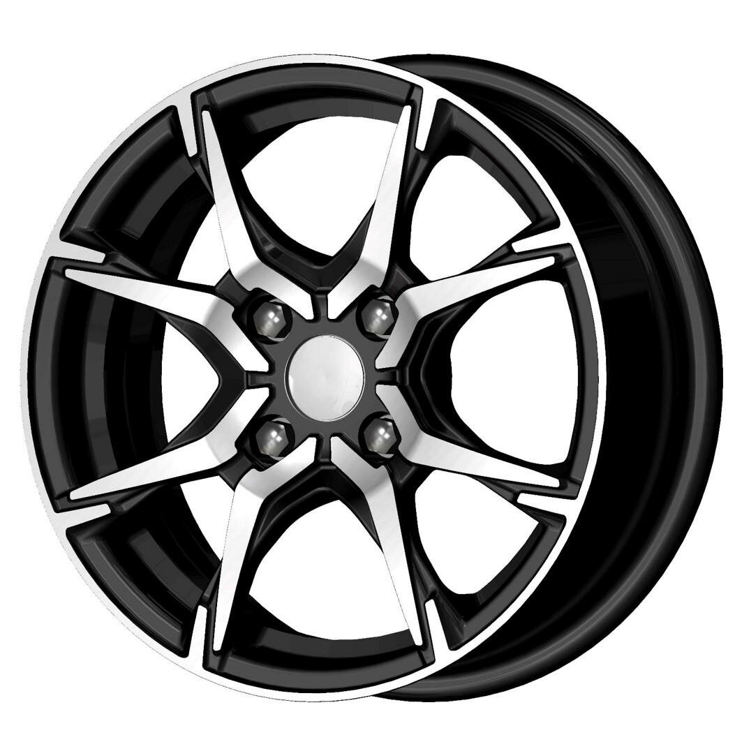 Диск автомобильный литой Carwel Сенеж 15x6 4x100 et50 dia60.1 Чёрный глянцевый с полированной лицевой частью