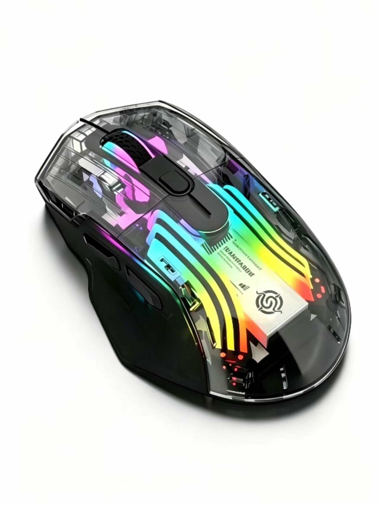 Игровая мышь K-Snake BM-530, RGB-подсветка, прозрачный корпус PP, беспроводная, 3 режима подключения