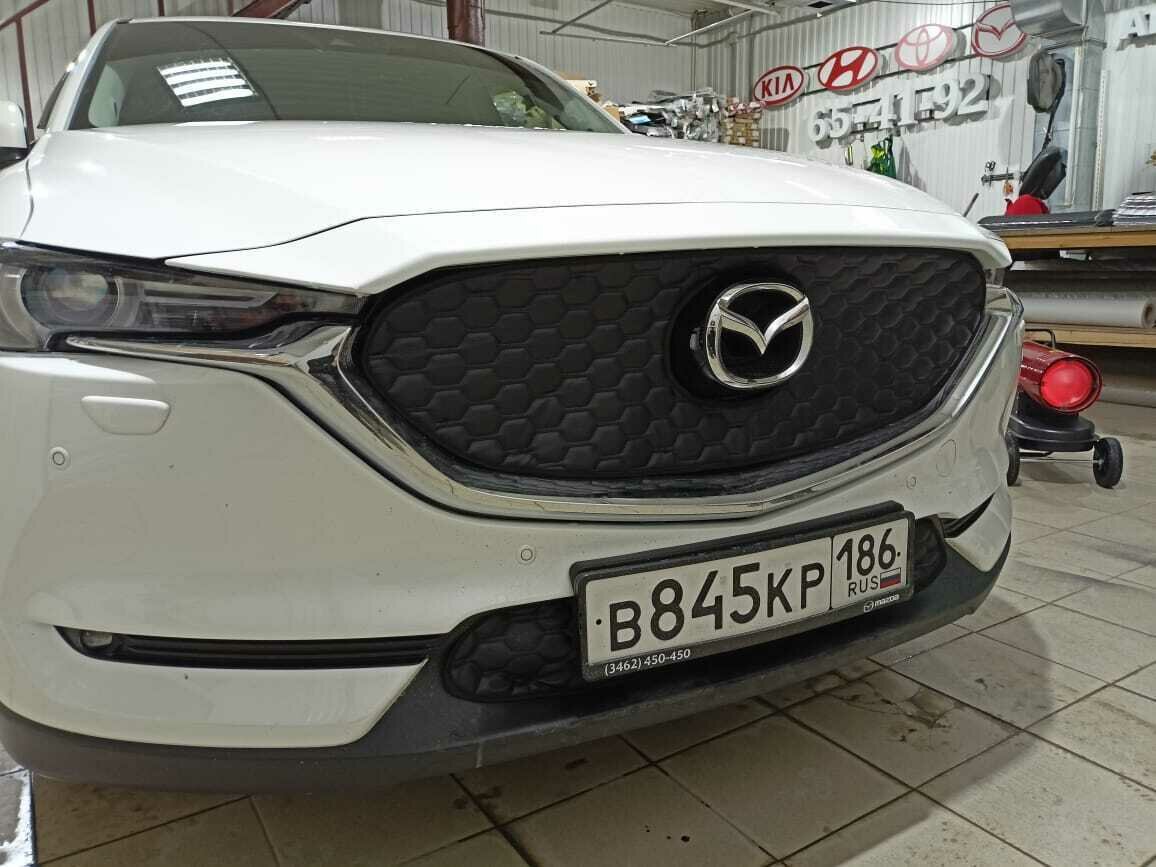 Утеплитель радиатора Экономия топлива MAZDA CX-5 Мазда ЦИкс5 (2017-2024) Дизайн Соты без камеры