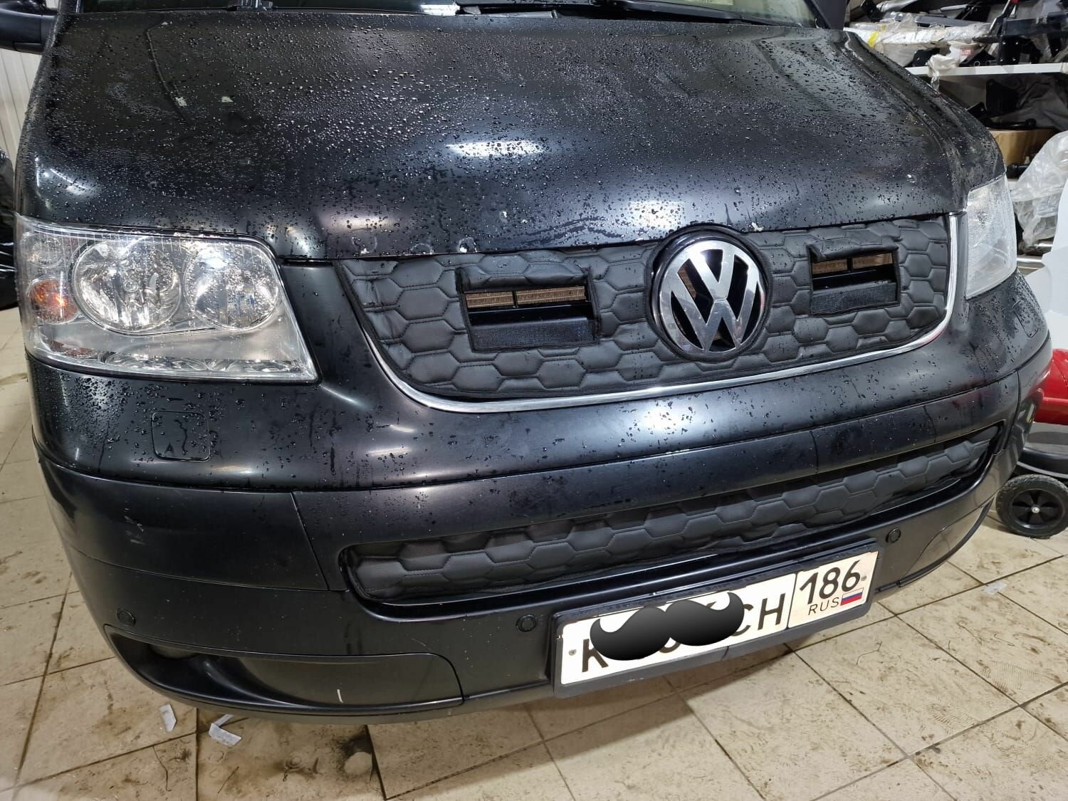 Утеплитель радиатора Экономия топлива Volkswagen Caravelle Фольксваген Каравелла (2003-2009) T5 кармашки