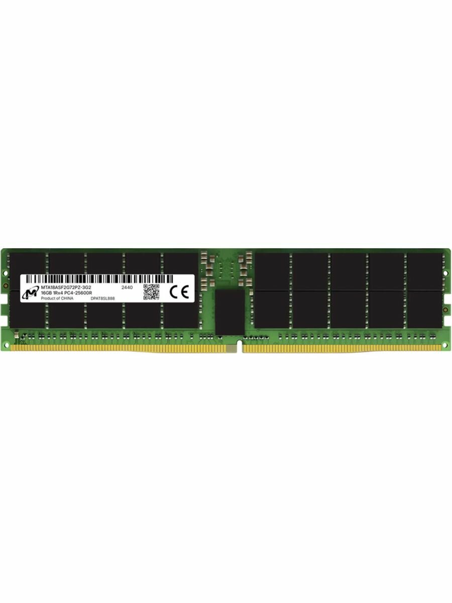 Оперативная память Micron DDR4 RDIMM 16Gb 1Rx4 3200 MHz ECC Registred MTA18ASF2G72PZ-3G2, 1 year, OEM