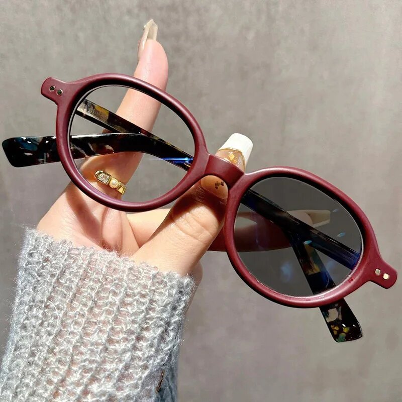 ZRGAE овальные фотохромные очки для пресбиопии matte red(grey), 1.5