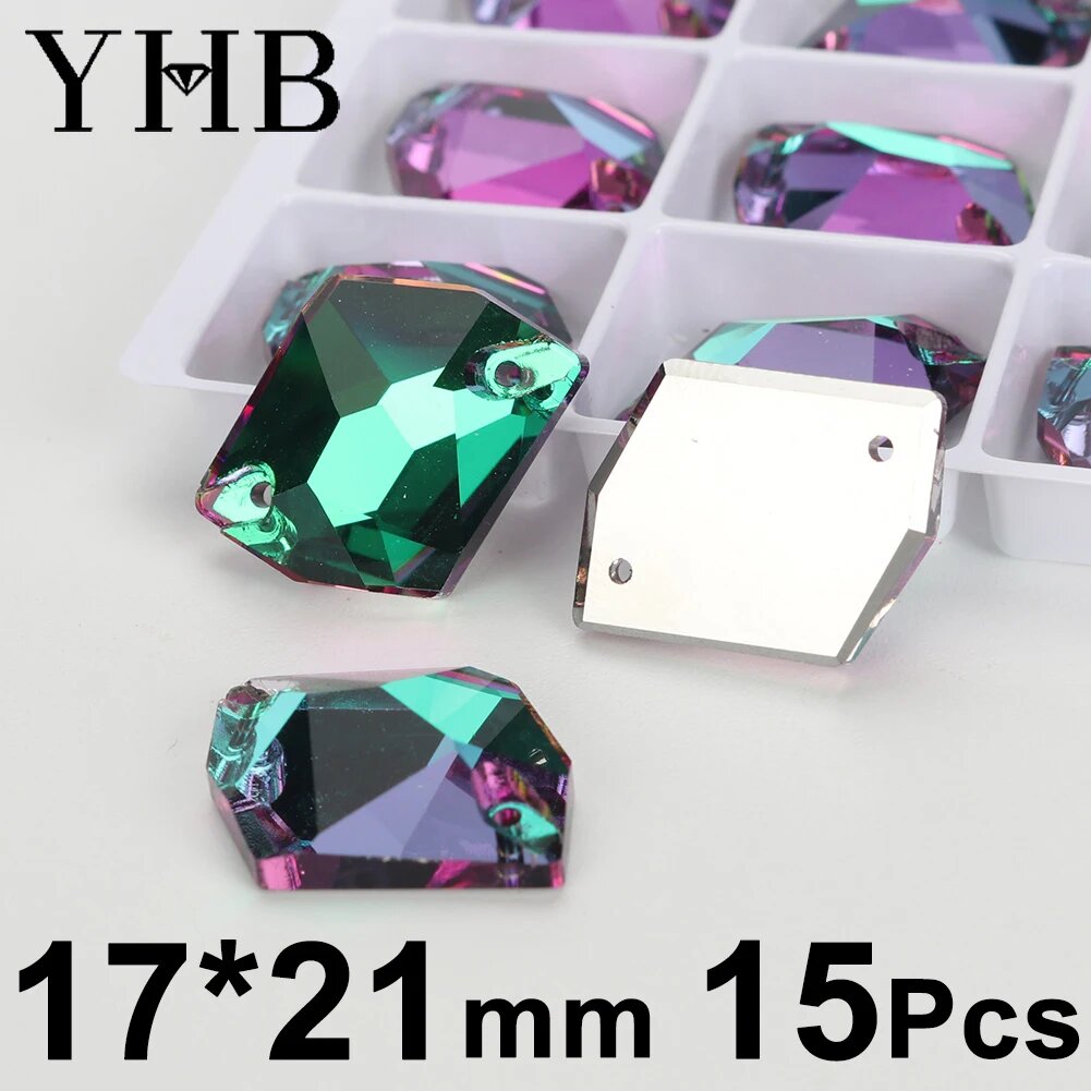Стразы YHB 001HE Heliotrope XIRIUS Cosmic Drop Comsic 17X21mm