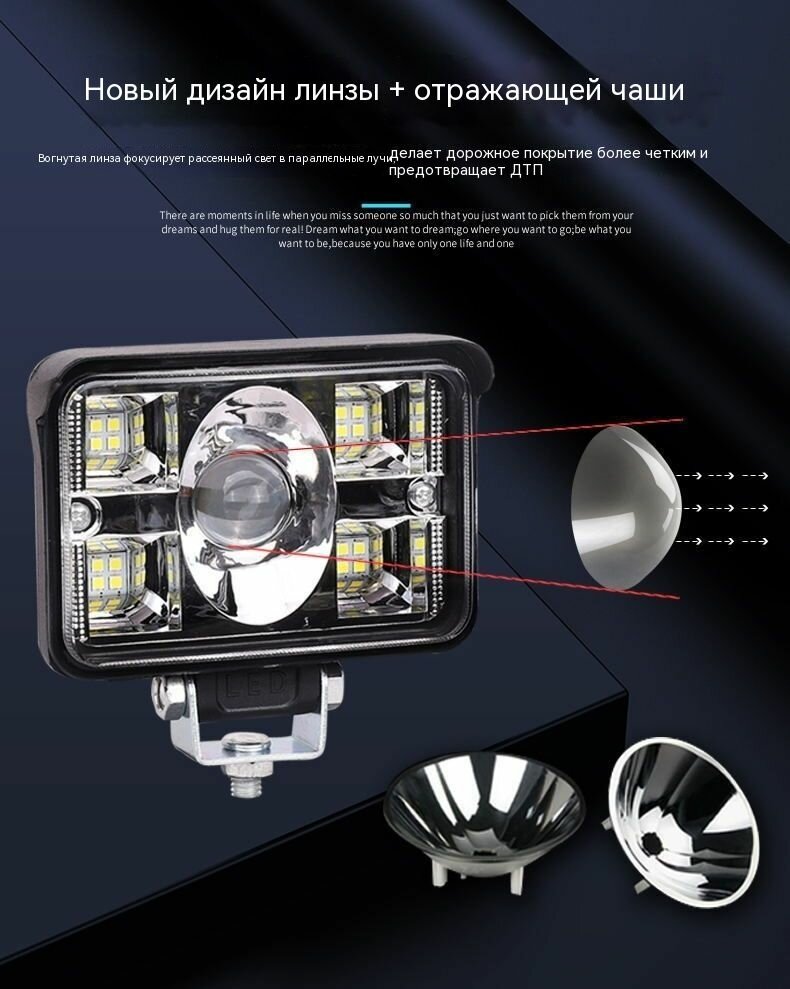 Прожектор автомобильный, Фары головного света, 1 шт, арт. LED Lens Work Light; Automotive Spot Light; Fog Lamp 12-80V