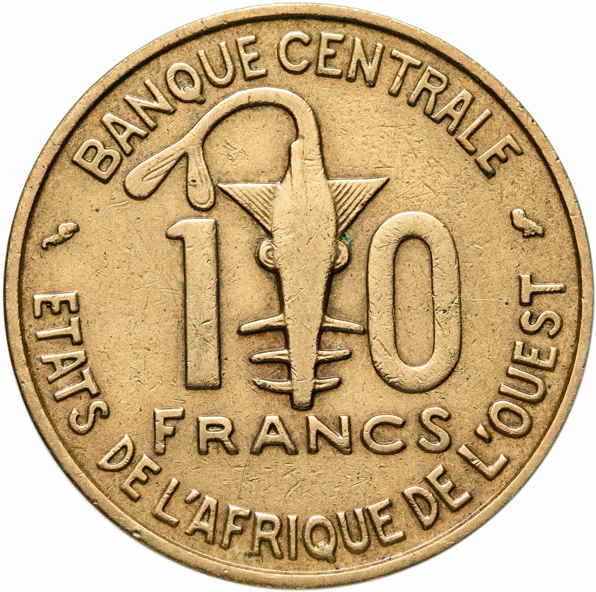Западная Африка BCEAO 10 франков francs 1966, Бронза, в сохранности VF-XF