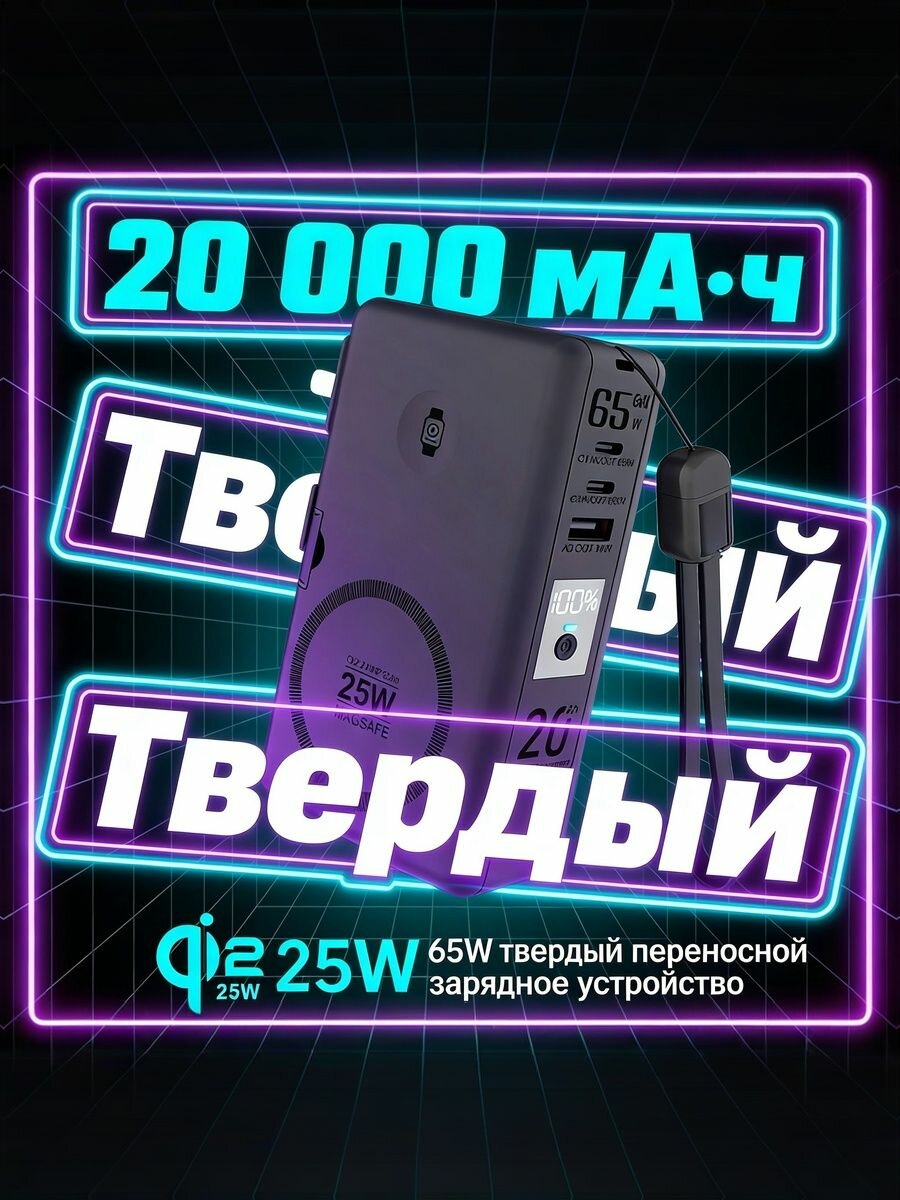 Внешний аккумулятор Super10-SSB, 20000 мАч, 65 Вт, черный, Super10-SSB