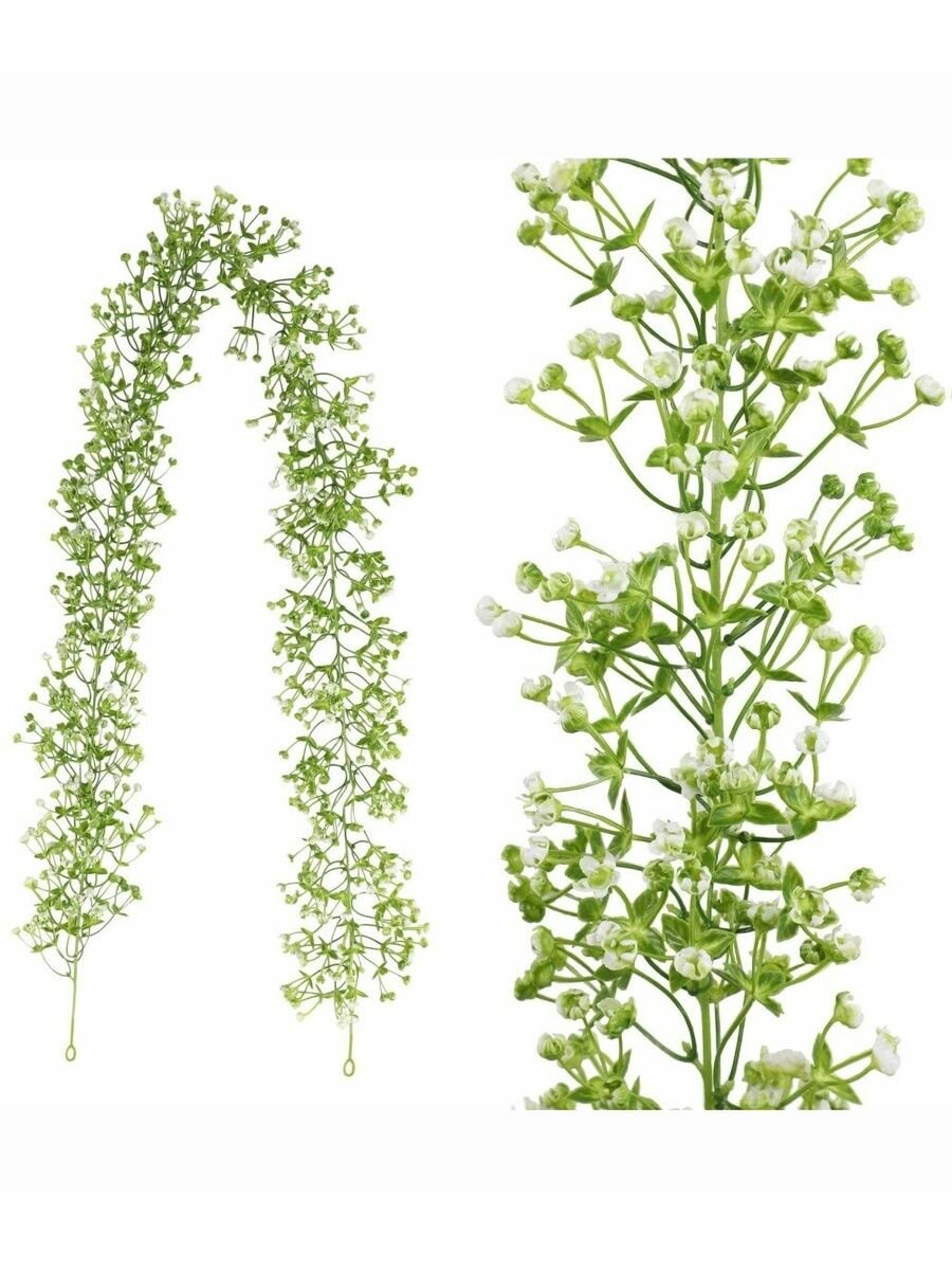 Искусственная каскадная лиана, бело-зелёная, 1 шт