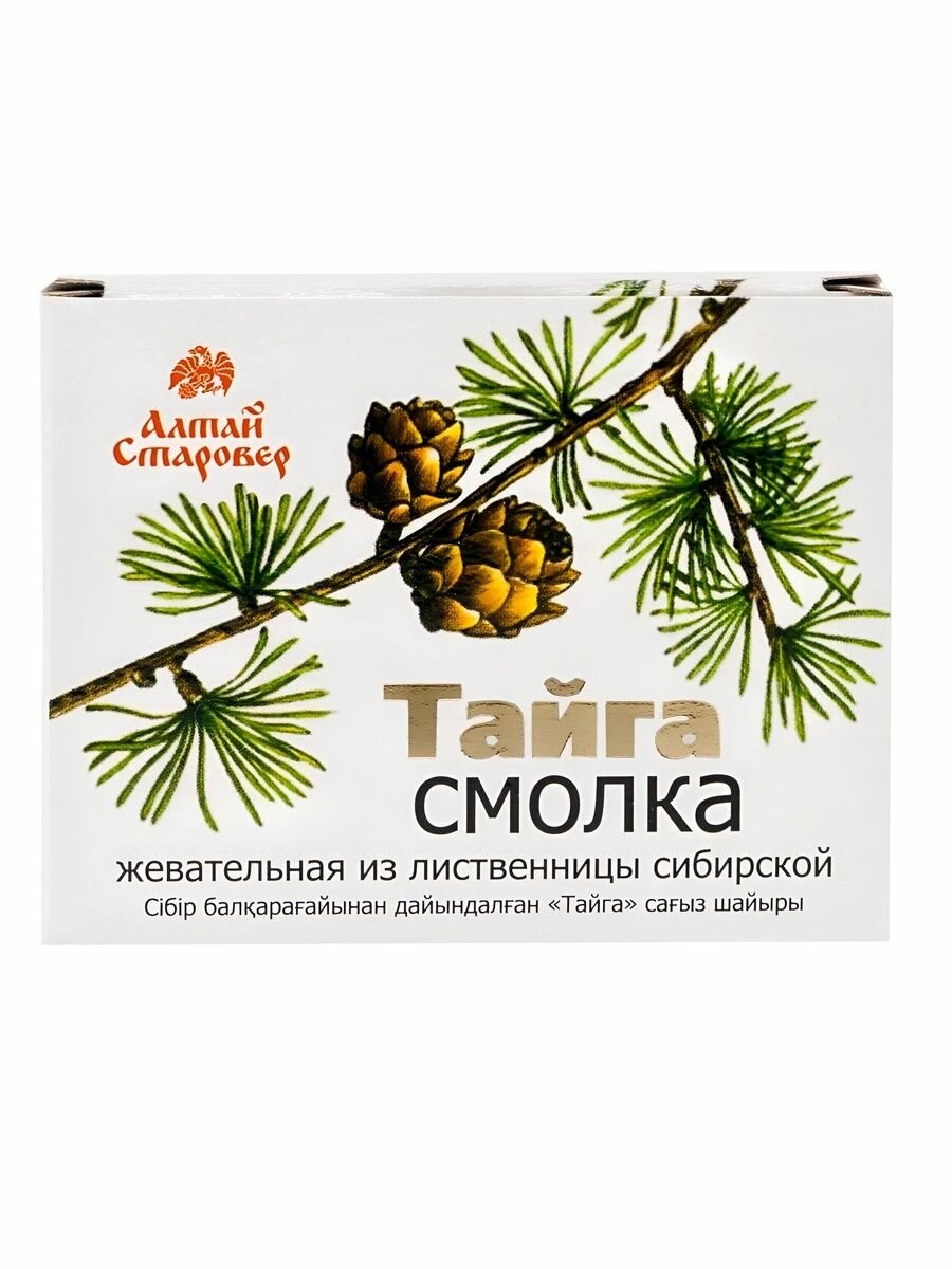 Смолка Алтай-Старовер "Тайга №6", лесной орех, без сахара, консервантов и ГМО, 30г