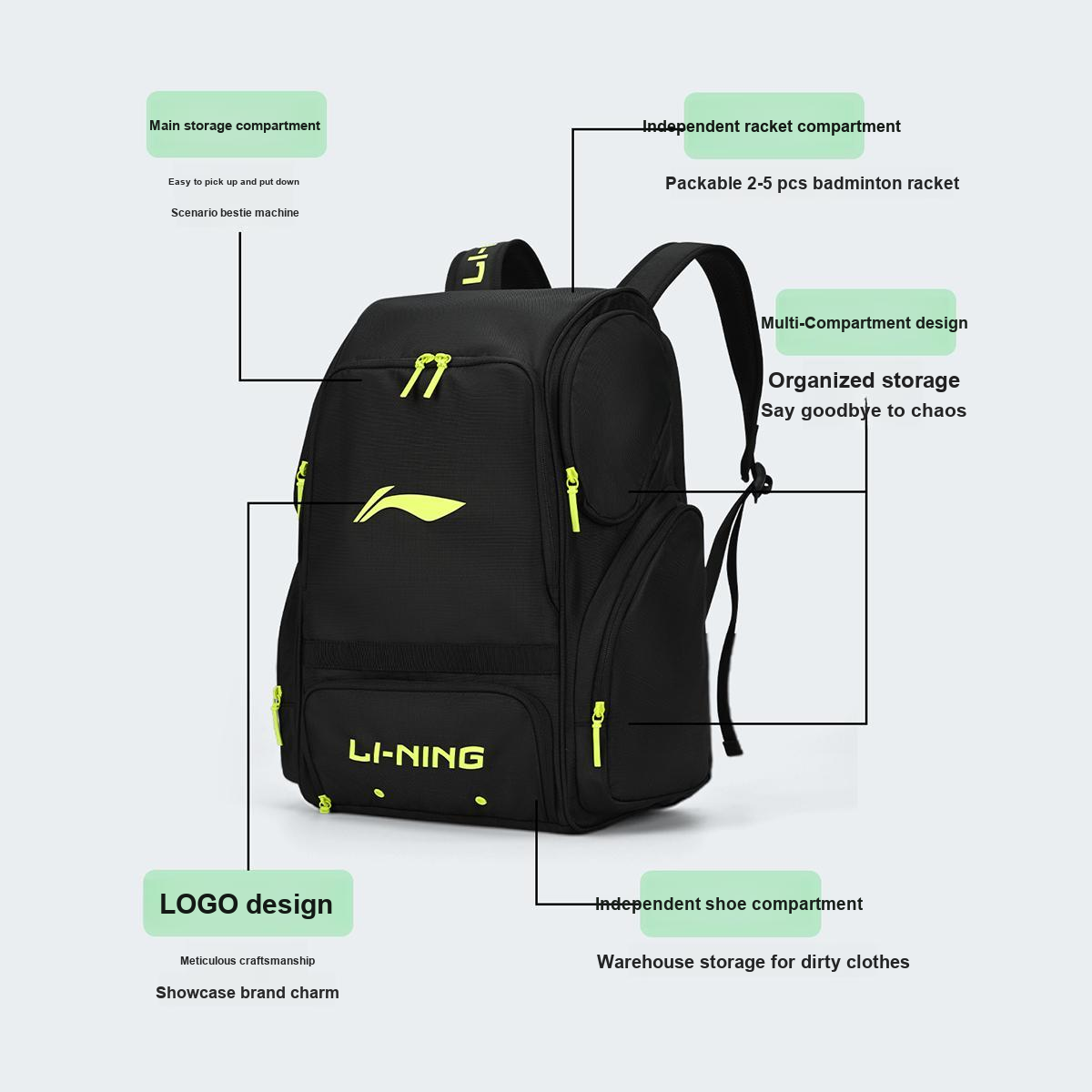 Сумка LI-NING, черный — фото 1